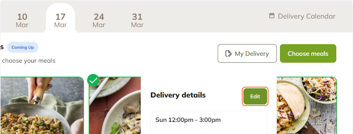 My food bag delivery times store